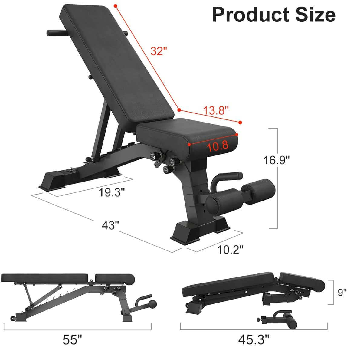 Flexi Muscles – Adjustable Incline/Decline Bench for Lifting